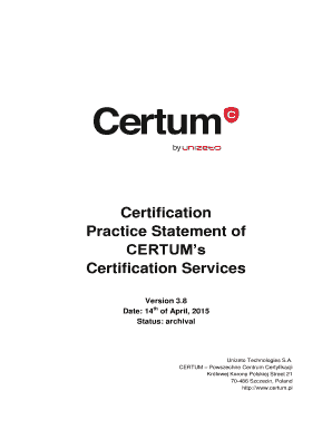 Fillable Online Certification Practice Statement of CERTUM's ...