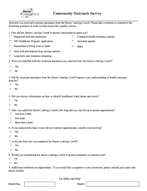 Fillable Online Community Outreach Survey - bcmcoaorgb Fax Email Print ...