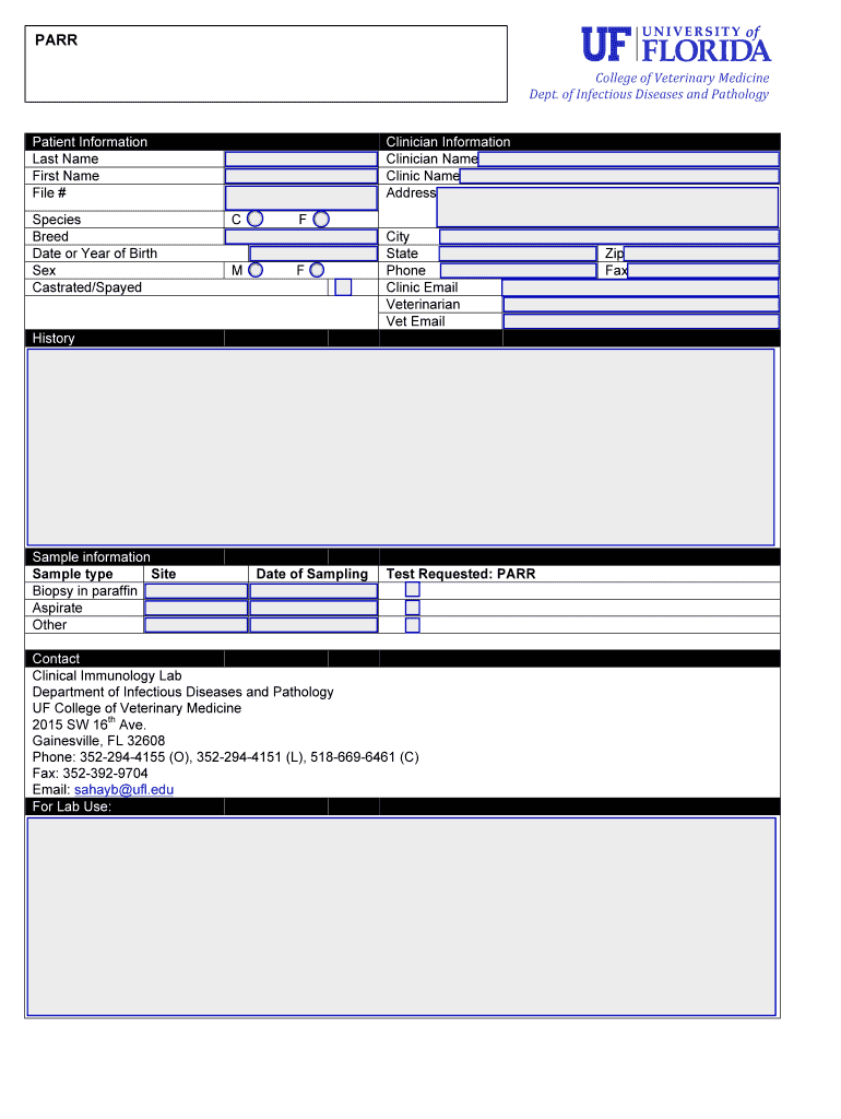 Fillable Online com-cimi sites medinfo ufl Patient Information ...