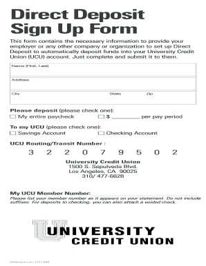 Fillable Online ucu Direct Deposit Sign Up Form - bucuorgb Fax Email ...