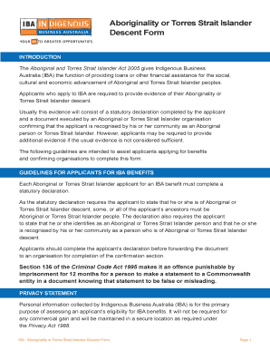 Fillable Online overland org Aboriginality or Torres Strait Islander ...