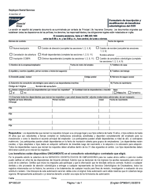 Fillable Online Formulario de inscripcin y modificacin de beneficios ...