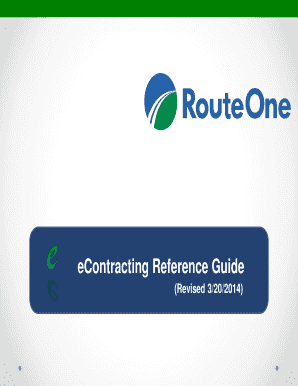 Fillable Online EContracting Reference Guide - RouteOne Fax Email Print ...