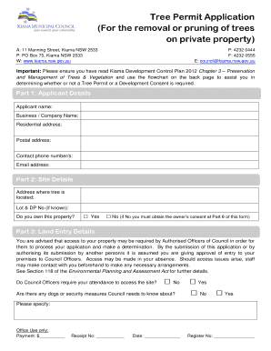 Fillable Online Tree Permit Application For the removal or pruning of ...