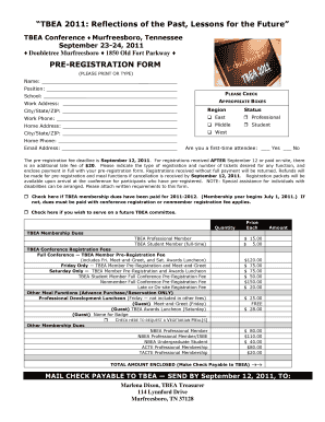 Fillable Online tbea-tn TBEA 2011 Reflections of the Past Lessons for ...