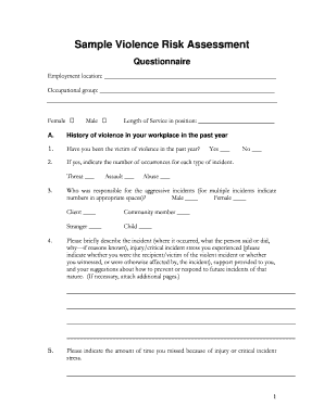 Fillable Online bctf Sample Violence Risk Assessment - bctf Fax Email ...