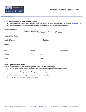 Fillable Online Custom Courses Request Form Fax Email Print - pdfFiller