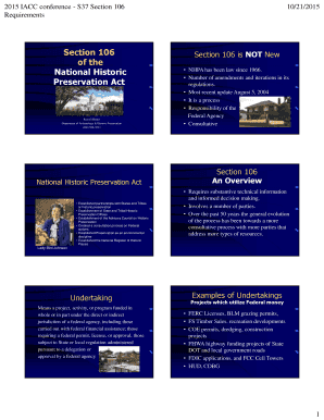 Fillable Online Section 106 Section 106 is NOT of the National Historic ...