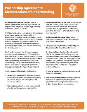 Fillable Online A memorandum of understanding (MOU) is a Fax Email ...