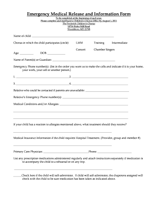 Fillable Online fredcc Emergency Medical Form 11-12.doc - fredcc Fax Email Print - pdfFiller