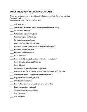 Fillable Online seattleymca MOCK TRIAL ADMINISTRATIVE CHECKLISTdocx Fax ...