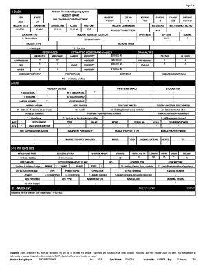 Fillable Online NFIRS Incident Report Fax Email Print - pdfFiller