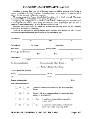 Fillable Online fusd1 Boundary Exception Application Revised 3-14 - fusd1 Fax Email Print ...