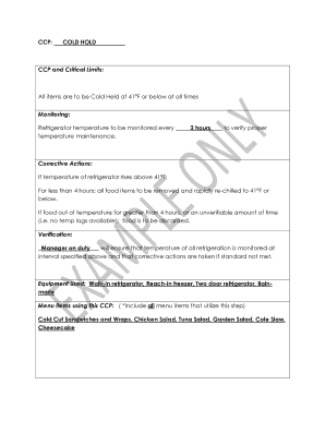 Fillable Online CCP: COLD HOLD Fax Email Print - pdfFiller