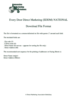 Fillable Online Every Door Direct Marketing EDDM NATIONAL Download File ...