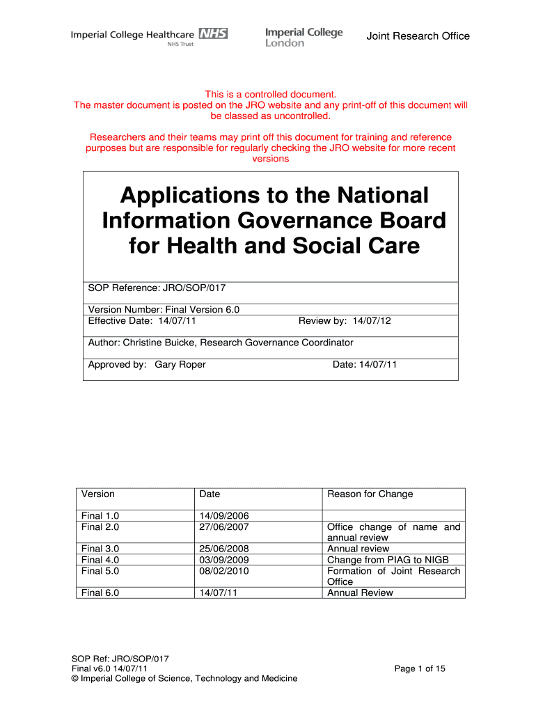 Fillable Online workspace imperial ac Joint Research Office - workspace ...