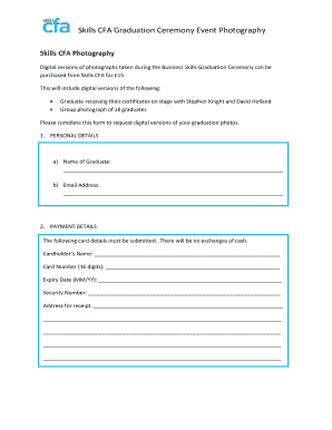 Fillable Online Skills CFA Graduation Ceremony Event Photography Fax ...