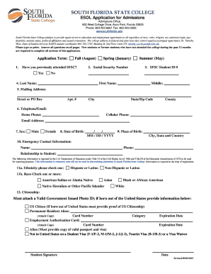 Fillable Online southflorida SOUTH FLORIDA STATE COLLEGE ESOL ...