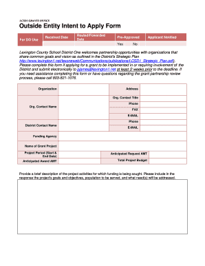 Fillable Online blog lexington1 LCSD1 GRANTS OFFiCE Outside Entity ...