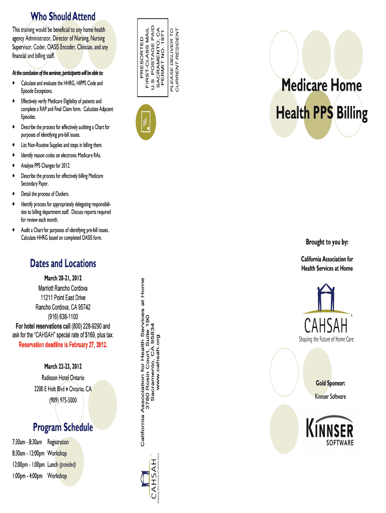 Fillable Online Medicare Home Health PPS Billing Fax Email Print ...