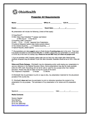 Fillable Online Pres AV Form Drs Fax Email Print - pdfFiller