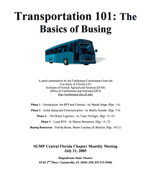 Fillable Online Transportation 101 The Basics of Busing Fax Email Print ...