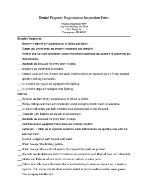 Fillable Online Rental Property Registration Inspection Form Fax Email ...