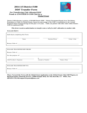 Fillable Online B2014b-15 District 5180 DDF Transfer Form - Net Fax ...