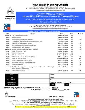 Fillable Online njpo Approved Certified Maintenance Sessions for ...