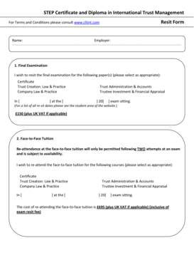 Fillable Online Resit Form Int - cltintcom Fax Email Print - pdfFiller