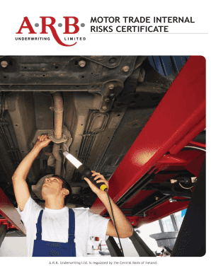 Fillable Online arb MOTOR TRADE INTERNAL RISKS CERTIFICATE Fax Email ...