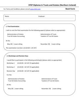 Fillable Online Resit Form NI - CLT Int Fax Email Print - pdfFiller