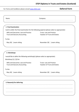 Fillable Online Deferral Form SCOT Fax Email Print - pdfFiller