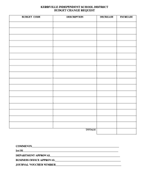 Fillable Online BUDGET CHANGE REQUEST Fax Email Print - pdfFiller