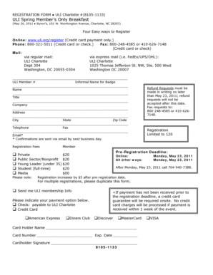 Fillable Online netforum uli ULI Registration Form 8105-1133 2doc ...