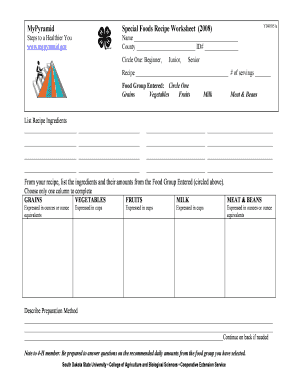 Fillable Online From your recipe list the ingredients and their amounts ...