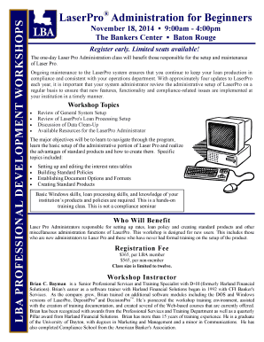 Fillable Online lba LaserPro Administration for Beginners - lba Fax ...