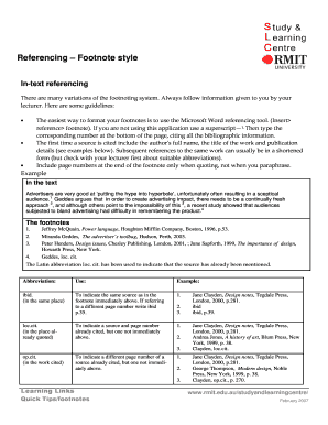 Fillable Online Referencing Footnote style Fax Email Print - pdfFiller