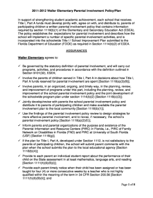 Fillable Online 2010-2011LEA Parental Involvement Policy/Plan Template ...