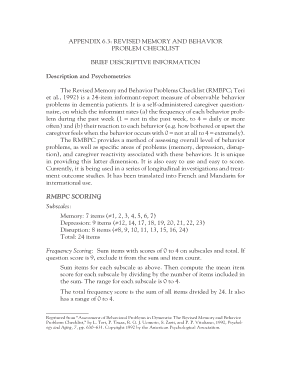 Fillable Online ProBlEM ChECklIst BrIEf DEsCrIPtIvE INforMAtIoN Fax ...