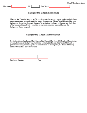 Fillable Online Background Check Disclosure Fax Email Print - pdfFiller