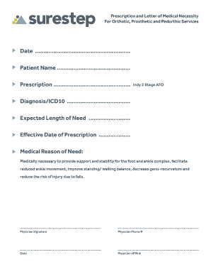Fillable Online Prescription and Letter of Medical Necessity For ...