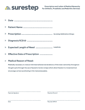 Fillable Online Surestep DeRotation Straps Fax Email Print - pdfFiller