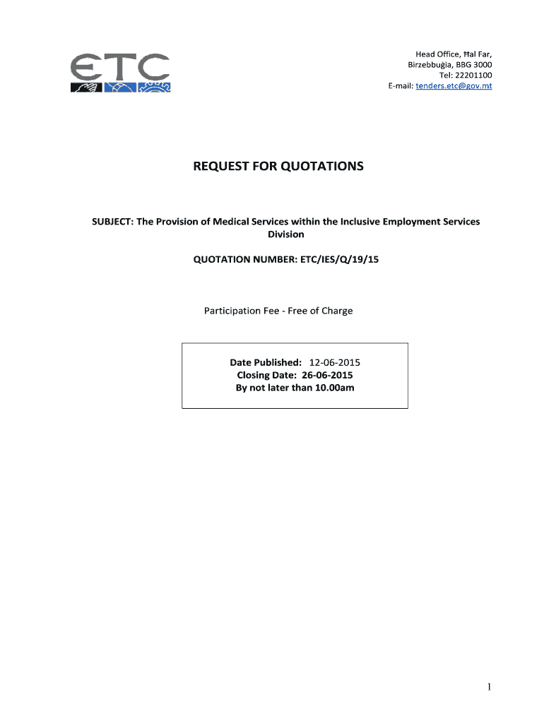 Fillable Online etc gov etc-ies-q-19-15 - quotation document - etc gov ...