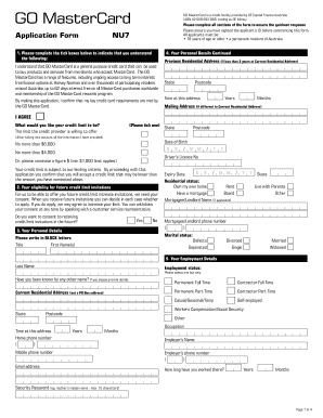 Fillable Online GO MasterCard - GE Money Fax Email Print - pdfFiller