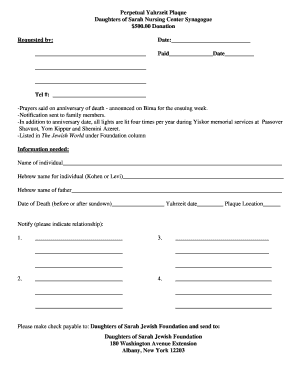 Fillable Online Plaque Formdoc Fax Email Print - pdfFiller