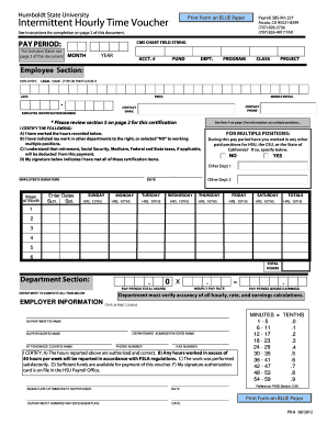Fillable Online Intermittent Hourly Time Voucher Fax Email Print ...
