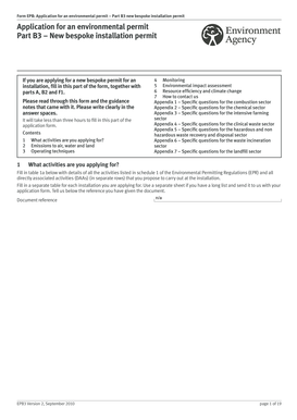 Fillable Online Form EPB: Application for an environmental permit Part ...
