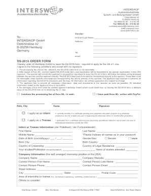 Fillable Online DS-2019 order form - DS-2019 Form Fax Email Print ...