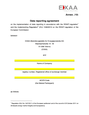 Fillable Online exaa Annex 10 Data reporting agreement - EXAA Fax Email ...